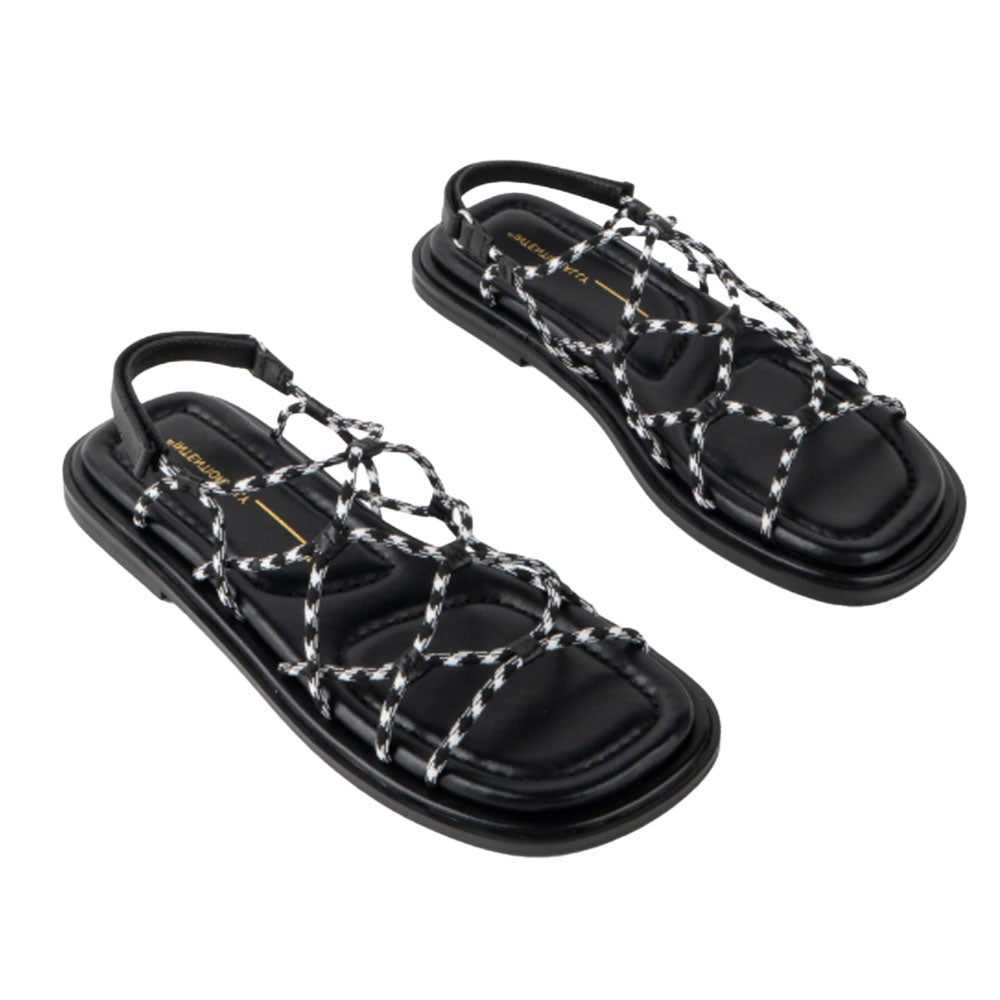 Intentionally Blank Lychee Elastic Leather Sandal | Simons Shoes